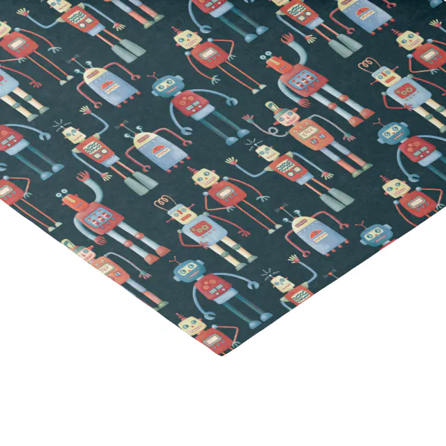 Retro Style 1950s Vintage Robots Tissue Paper | Zazzle