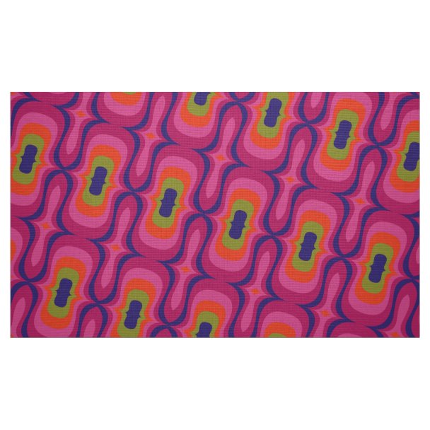 Retro Vintage 60's Pattern Fabric | Zazzle