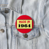 Retro style 60th birthday badge 1964 button | Zazzle