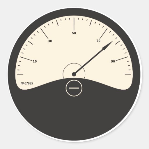 retro style analog meter dial classic round sticker | Zazzle