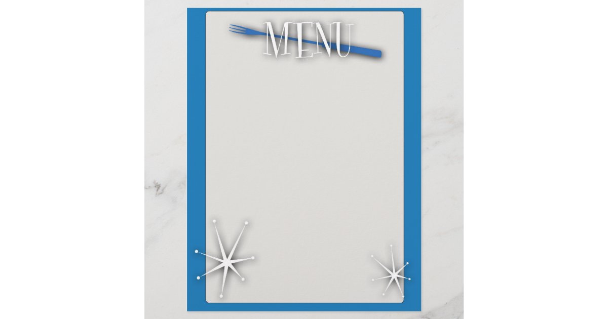 Retro style blank menu template | Zazzle
