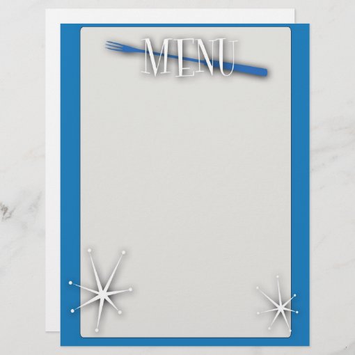 Retro style blank menu template | Zazzle