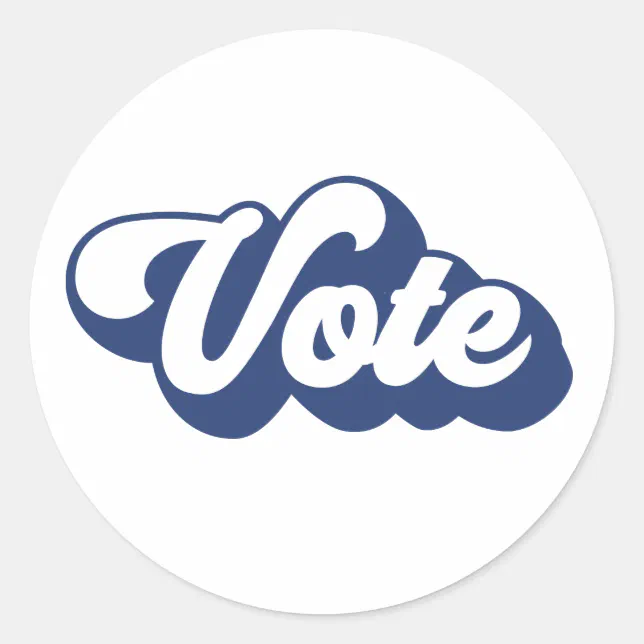 Retro Style blue Vote Sticker | Zazzle