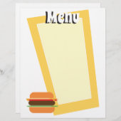 Retro style Burger themed blank menu | Zazzle