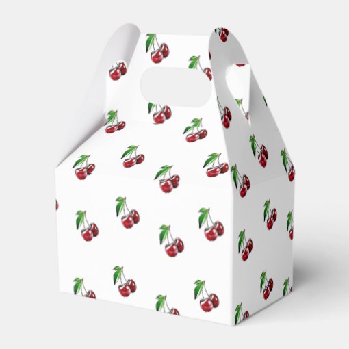 Retro Style Cherries Candy or Cupcake Box | Zazzle