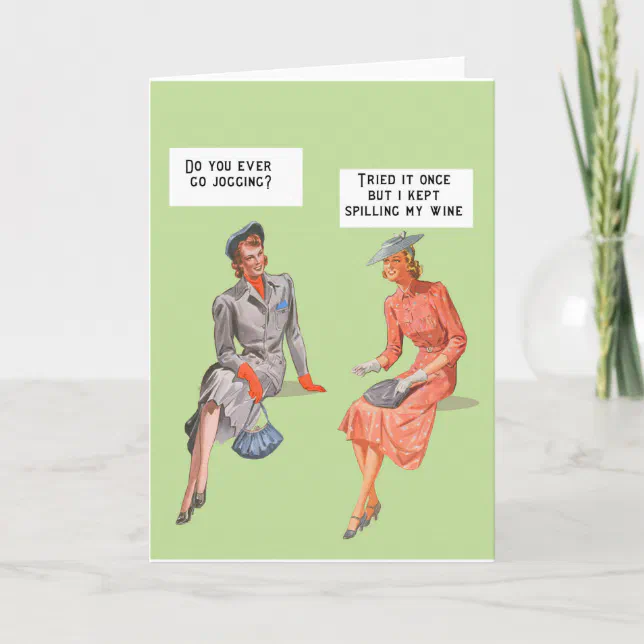 Retro style female humour card | Zazzle
