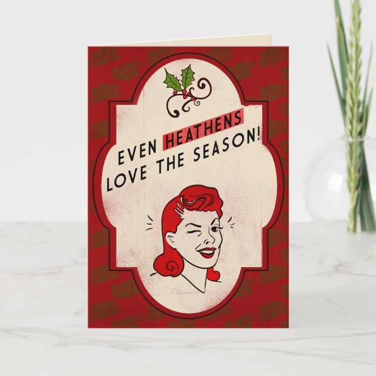 Retro-style Heathen Holiday Card | Zazzle