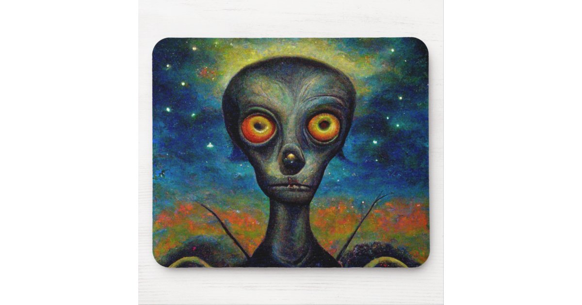 Retro Style Insectoid Alien Mouse Pad | Zazzle