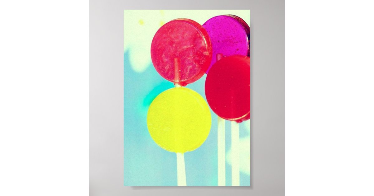 RETRO STYLE LOLLIPOP PHOTOGRAPH POSTER | Zazzle