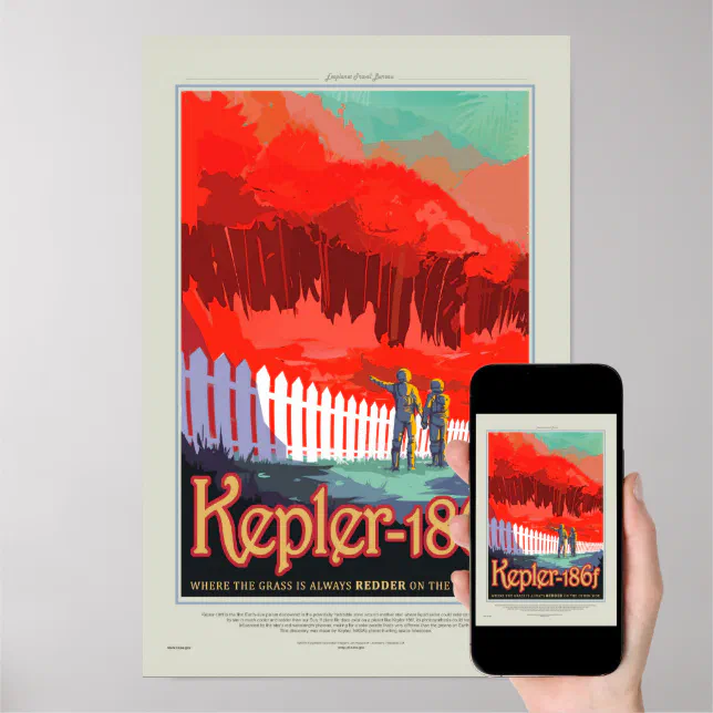Retro Style NASA Travel Poster - Kepler 186f Tour | Zazzle