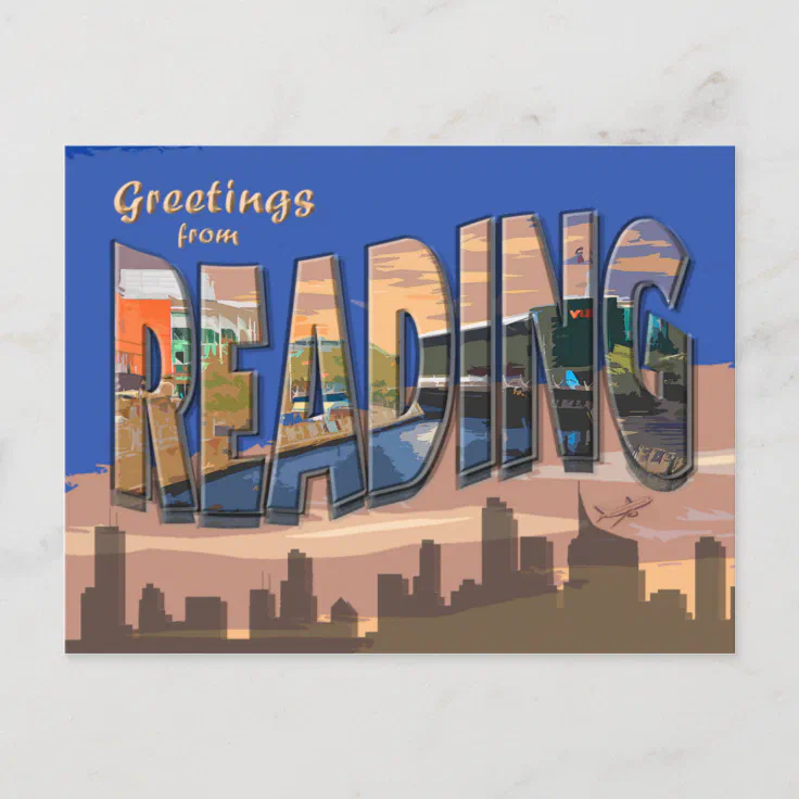 Retro Style Reading Postcard | Zazzle
