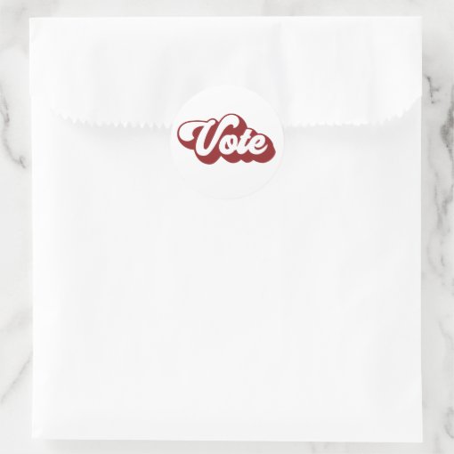 Retro Style Red Vote Sticker | Zazzle