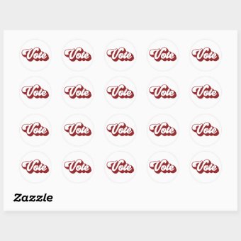 Retro Style Red Vote Sticker | Zazzle