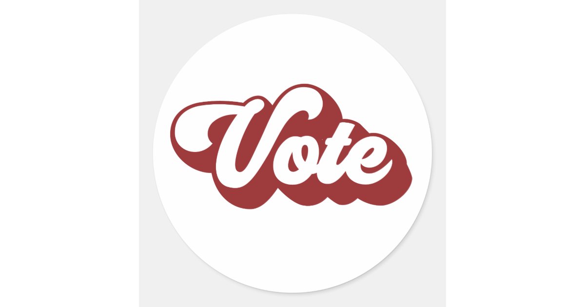 Retro Style Red Vote Sticker | Zazzle