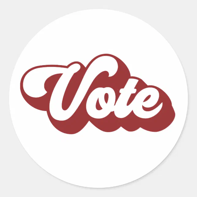 Retro Style Red Vote Sticker | Zazzle