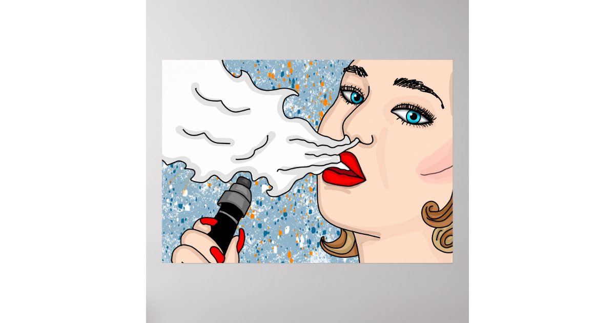 Retro Style Vaping Lady Poster | Zazzle