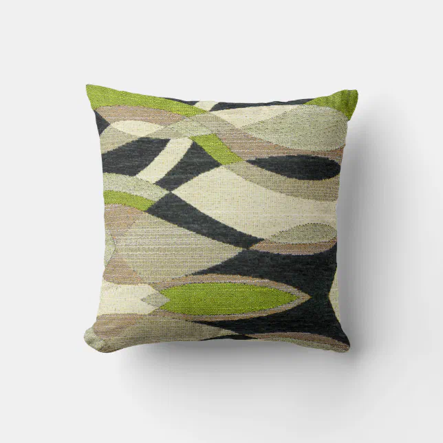 Retro-styled Throw Pillow in Abstract Patterns | Zazzle