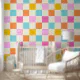 Retro Summer Checkerboard Pattern Multicolored Wallpaper | Zazzle