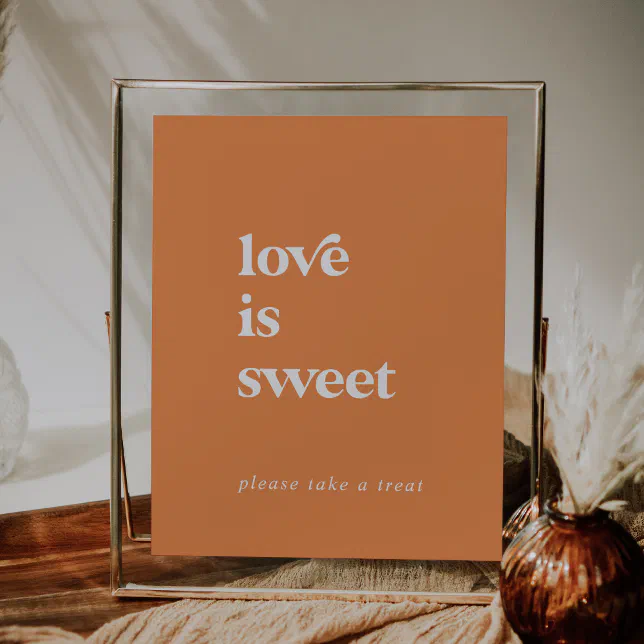 Retro Summer | Orange Love Is Sweet Wedding Sign | Zazzle