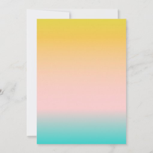 Retro Summer Pastels Gradient Unique Wedding Invitation | Zazzle