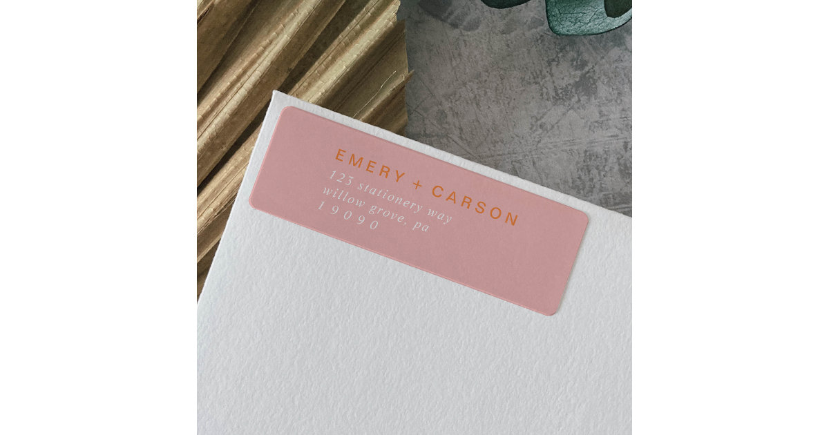Retro Summer Pink and Orange Return Address Label | Zazzle