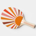 Retro Sun Rays Burst Sunset Orange Yellow Red Ping Pong Paddle | Zazzle