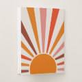 Retro Sun Rays Burst Sunset Orange Yellow Red Pocket Folder | Zazzle