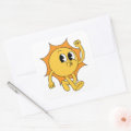 Retro Sun Smiley Square Sticker | Zazzle