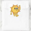 Retro Sun Smiley Square Sticker | Zazzle