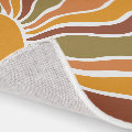 Retro Sunburst Sun Rays Rug | Zazzle