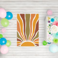 Retro Sunburst Sun Rays Rug | Zazzle