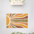 Retro Sunburst Sun Rays Rug | Zazzle