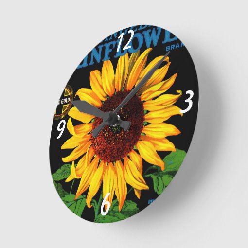 Retro Sunflower Wall Clock | Zazzle