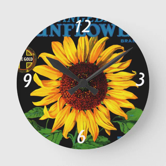 Retro Sunflower Wall Clock | Zazzle