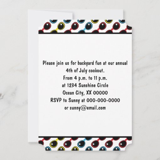 Retro Sunglasses Primary Invitation | Zazzle