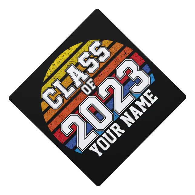 Retro Sunset Class of 2023 Graduation Cap Topper | Zazzle