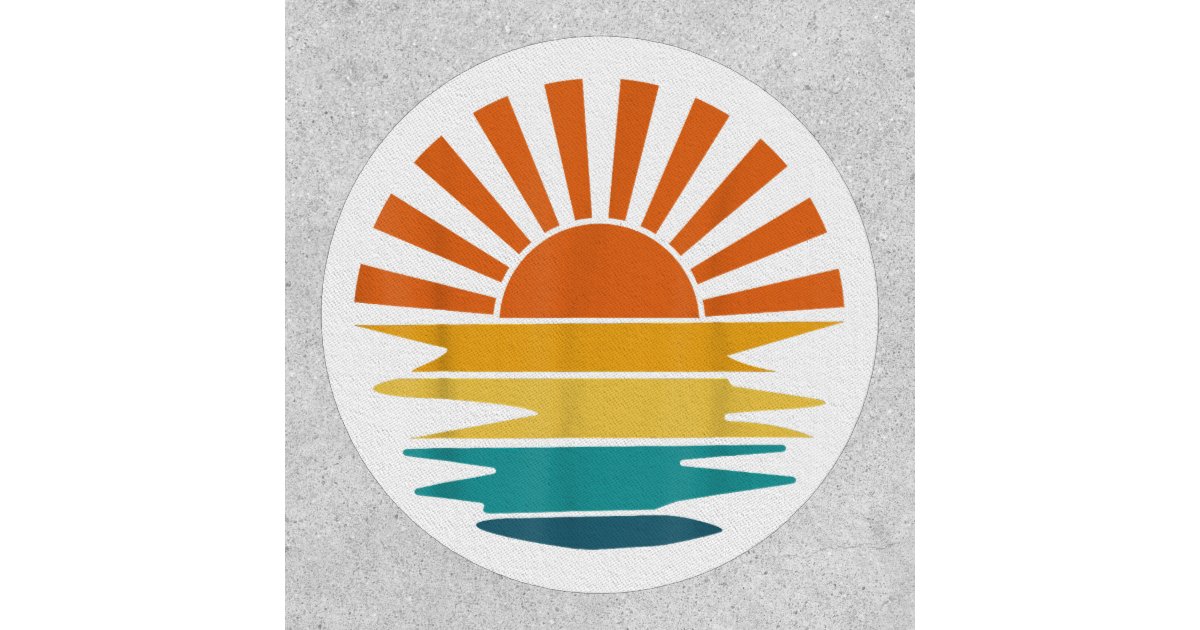 Retro Sunset Rays Wavy Vintage Retro Sunshine Sun Patch | Zazzle