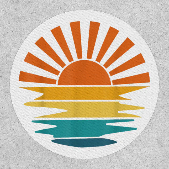 Retro Sunset Rays Wavy Vintage Retro Sunshine Sun Patch | Zazzle