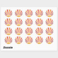 Retro Sunset Sun Rays Personalized Name Classic Round Sticker | Zazzle