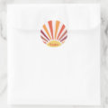 Retro Sunset Sun Rays Personalized Name Classic Round Sticker | Zazzle