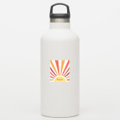 Retro Sunset Sun Rays Personalized Name Sticker | Zazzle