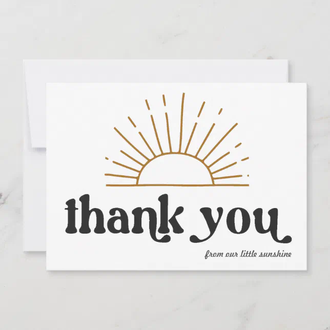 Retro Sunshine Thank You | Zazzle