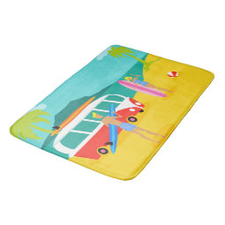 Retro Surfer Couple Bath Mat | Zazzle