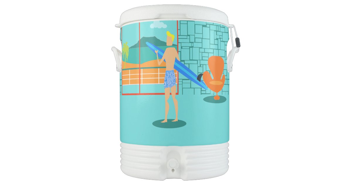 Retro Surfer Dude Igloo Beverage Cooler | Zazzle