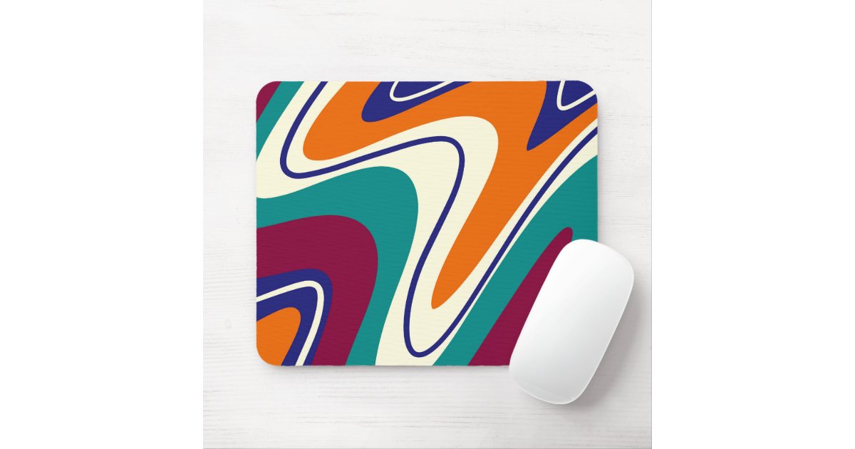 Retro Swirls - Classic 70s Style Mouse Pad | Zazzle