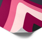 Retro swirls - pink charcoal poster | Zazzle