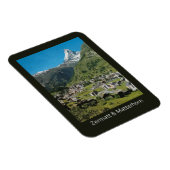 Retro Swiss travel Zermatt and Mount Matterhorn Magnet | Zazzle