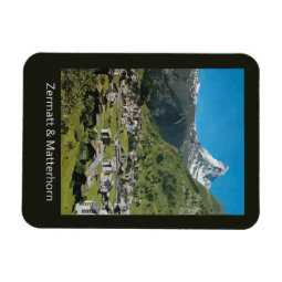 Retro Swiss travel Zermatt and Mount Matterhorn Magnet | Zazzle