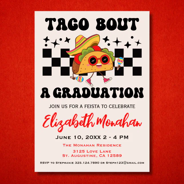 Retro Taco Bout A Graduation Fiesta Graduation Invitation | Zazzle