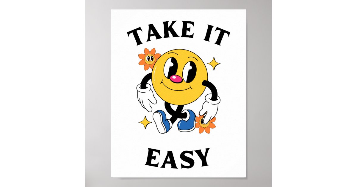 Retro Take it Easy Poster | Zazzle
